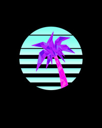 Retrowave Sun and Palm Trees Vector Images (over 260)