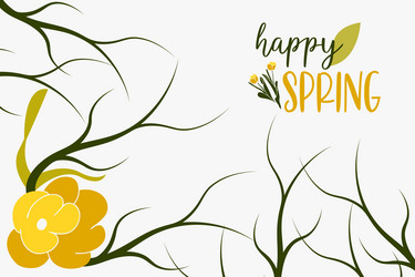 Happy spring with flower and tree branch Vector Image