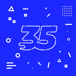 Number 35 line speed Royalty Free Vector Image