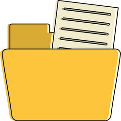 File folder with documents coming out icon image Vector Image