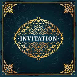 Exclusive invitation card - black and gold style Vector Image