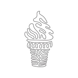 Single one line drawing delicious ice creams Vector Image