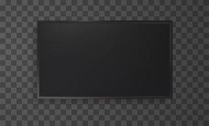 Widescreen black flat tv on stand realistic Vector Image