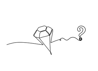 Abstract crystal with question mark as continuous Vector Image