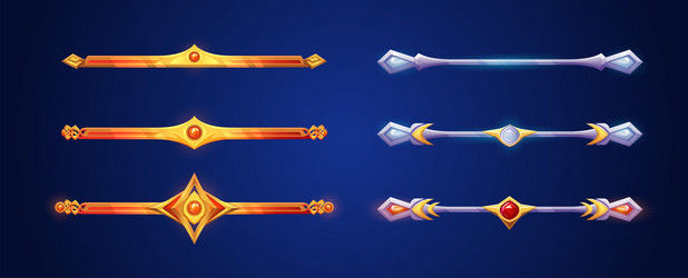 Magic game interface divider and border Royalty Free Vector