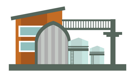 Manufacturing building icon flat factory Vector Image