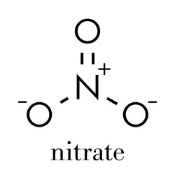 Nitrate anion chemical structure skeletal formula Vector Image