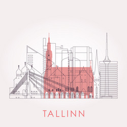 Tallinn skyline silhouette black city Royalty Free Vector