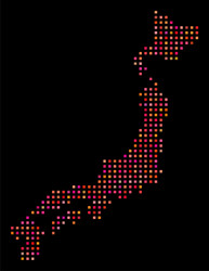 Japan Pixel Map Vector Images (over 140)