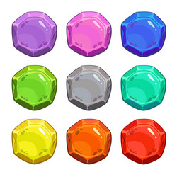 Funny cartoon colorful gems set Royalty Free Vector Image