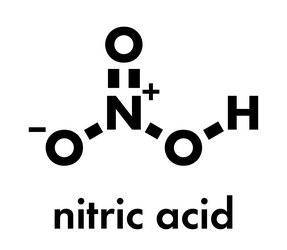 Nitric acid hno3 strong mineral molecule Vector Image