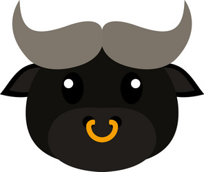 Buffalo head cartoon Royalty Free Vector Image