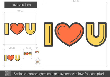 I love you line icon Royalty Free Vector Image