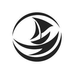 Sailboat logo design template Royalty Free Vector Image