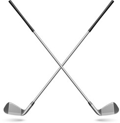 Black golf club silhouette line art Royalty Free Vector
