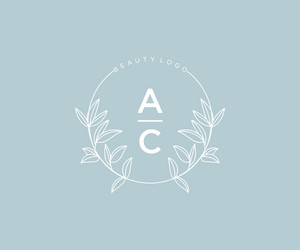 Initial ac letters floral frames botanical Vector Image