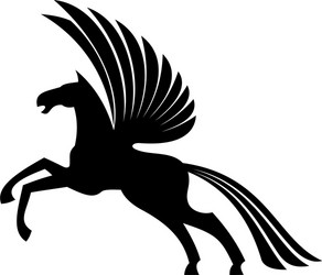 Angry pegasus flying horse majestic Royalty Free Vector