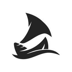 Sailboat logo design template Royalty Free Vector Image