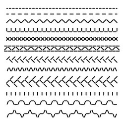 Collection horizontal laces black seamless borders