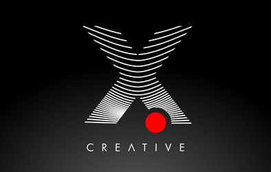 Red x brush letter logo design creative brushed Vector Image