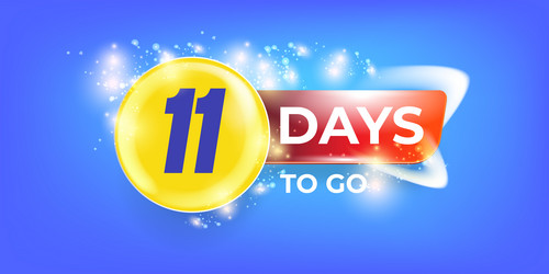 Eleven days to go countdown grey modern horizontal