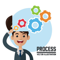 Process design colorful cartoon Royalty Free Vector Image