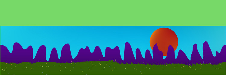 Cyan sky and mountains landscape Royalty Free Vector Image