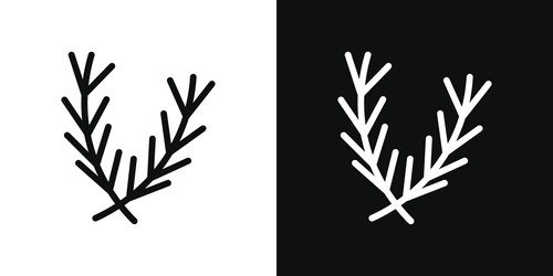 Pine branch icon set cedar spruce symbol Vector Image