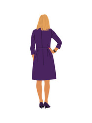 Business woman standing back view isolated Vector Image
