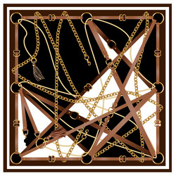 Design scarf with belts chain Royalty Free Vector Image