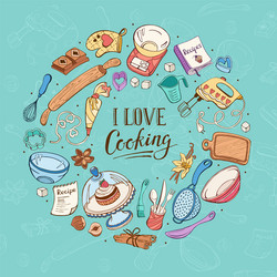 Love cooking card Royalty Free Vector Image - VectorStock