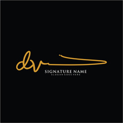 Letter dv signature logo template Royalty Free Vector Image