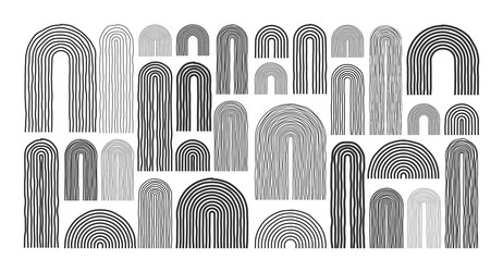 Arch pattern art deco geometric background Vector Image