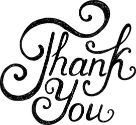 Thank you text on white background Royalty Free Vector Image