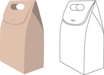 Paper bag flat style front Royalty Free Vector Image