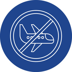 Passenger air plane with prohibition sign line Vector Image