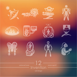 Invention doodle website template design Vector Image