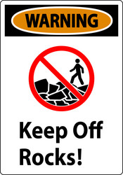 Warning sign keep off rocks Royalty Free Vector Image