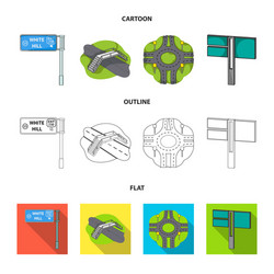Direction signs and other web icon in cartoon Vector Image