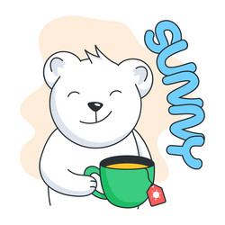 Drinking tea Royalty Free Vector Image - VectorStock