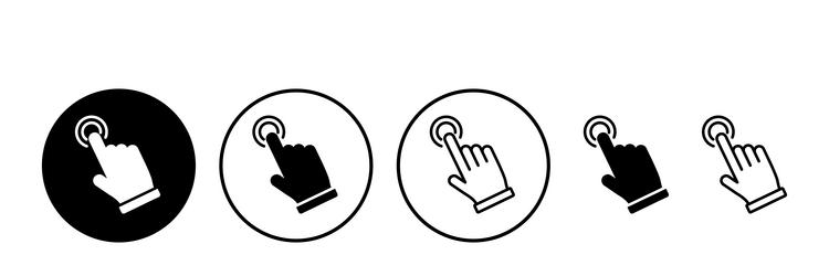 Hand click icon clicking finger icon pointer icon Vector Image