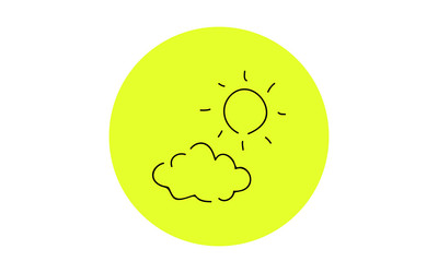Handwritten simple icon sunny and sometimes Vector Image