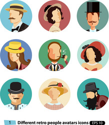 Retro avatars cartoon people isolated Royalty Free Vector