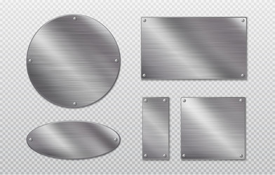 Steel metal tag plate with borders and rivets Vector Image
