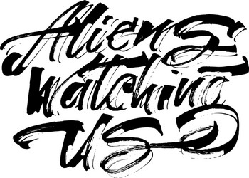 Aliens home modern calligraphy hand lettering Vector Image