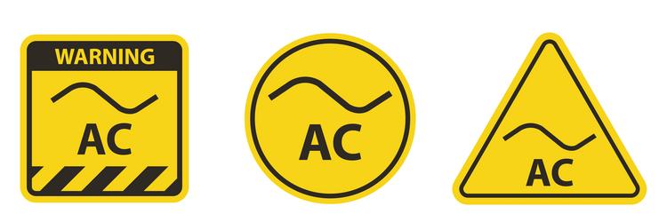 Alternating current ac symbol sign isolate Vector Image