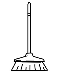 Broom house keeping doodle Royalty Free Vector Image