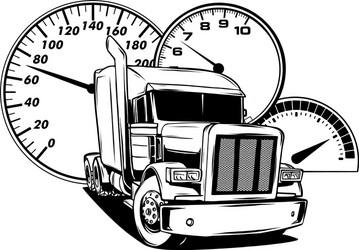 Cartoon semi truck design art Royalty Free Vector Image