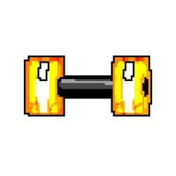 Muscle dumbbell game pixel art Royalty Free Vector Image