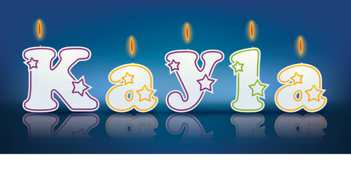 Kayla written with alphabet puzzle Royalty Free Vector Image